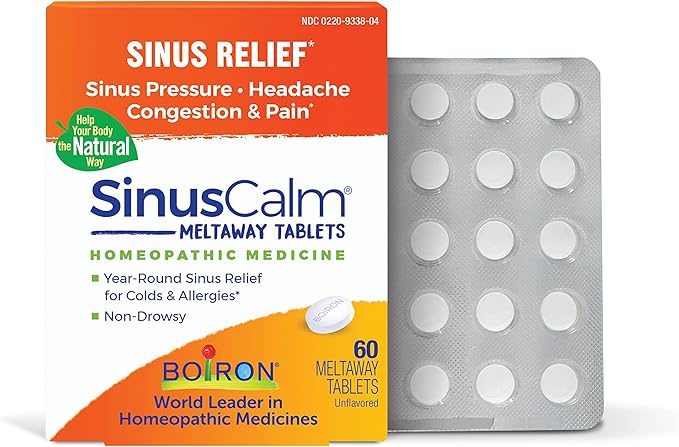 SinusCalm Tablets for Sinus Pain Relief, Runny Nose, Congestion, Sinus ...