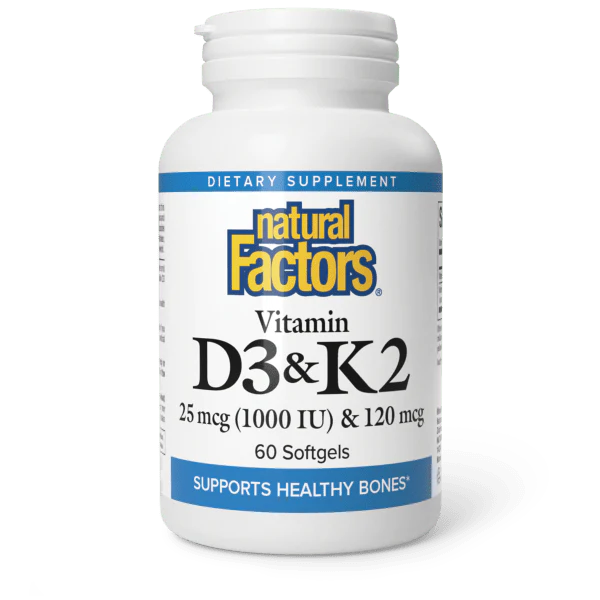 Vitamin D3(25mcg) & K2(120mcg) by Natural Factors 60 softgels – Gig ...